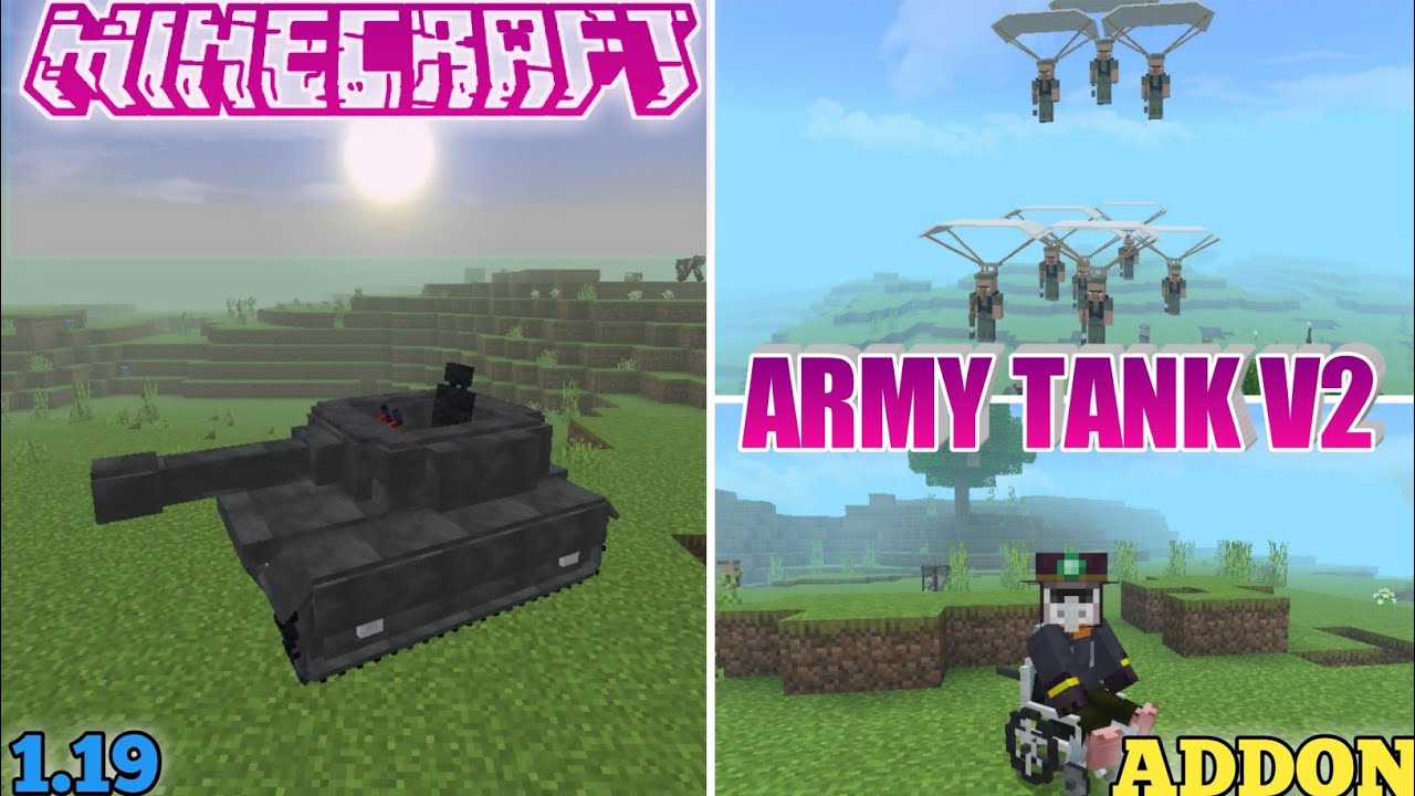 Army Tank Addon In Minecraft Pe [MCPE BEDROCK 1.19] - YouTube