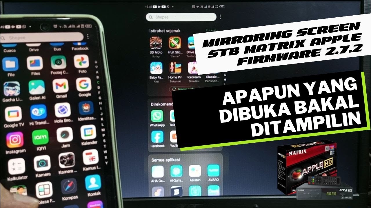 MENGGUNAKAN MECAST STB DVBT2 MATRIX APPLE MERAH FIRMWARE 2.7.2 - YouTube