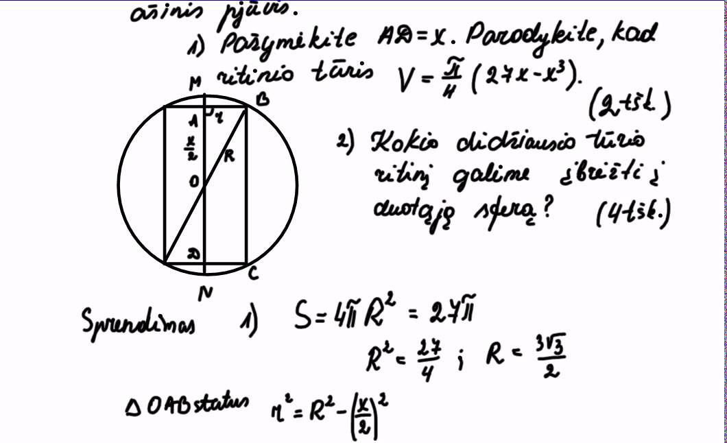 Stereometrija ir išvestinė - YouTube