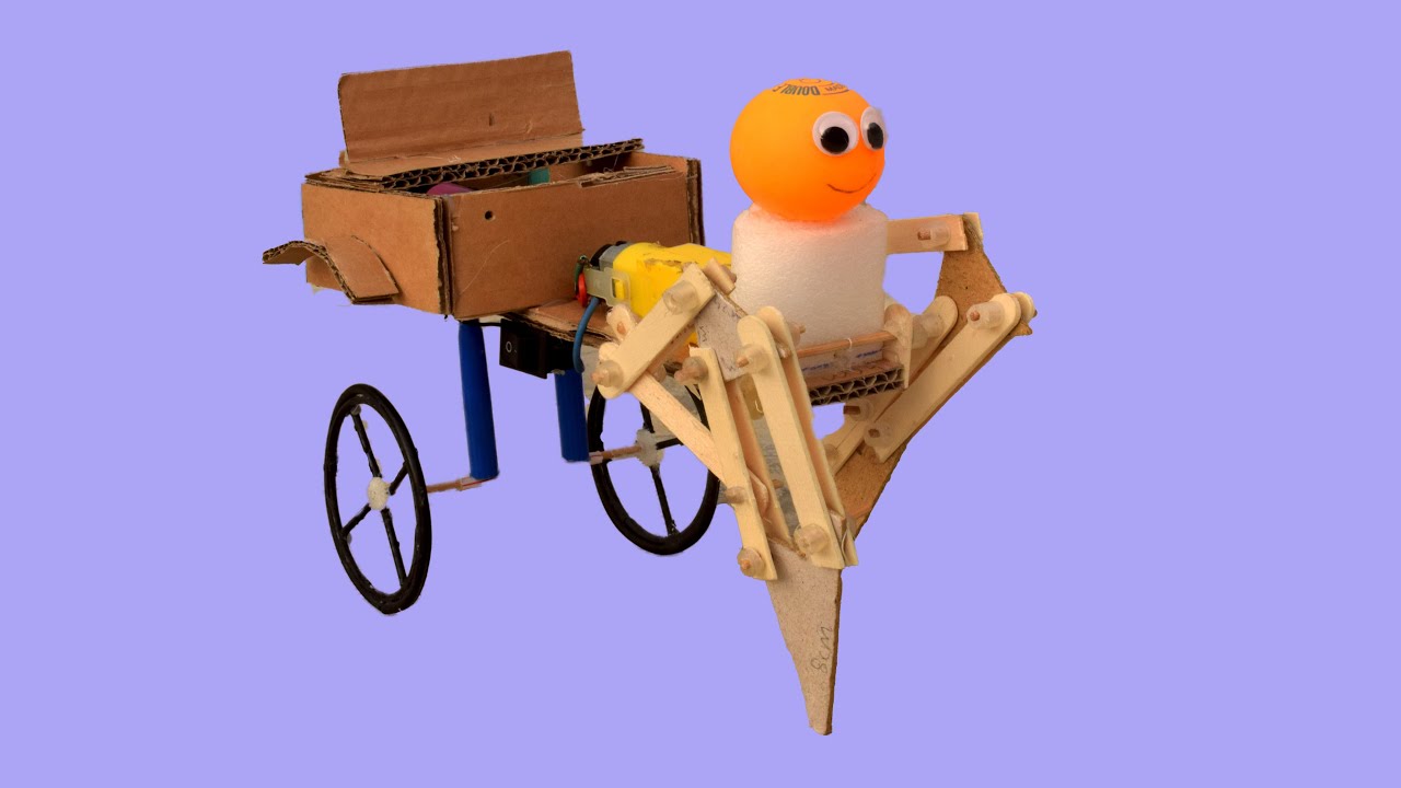 How to make Robot cart with ice cream stick , Cardboard craft - YouTube