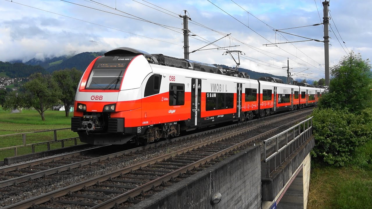 Sulz-Röthis: Schöne Güterzüge mit Taurus, Railjet, Wiesel Dosto ...