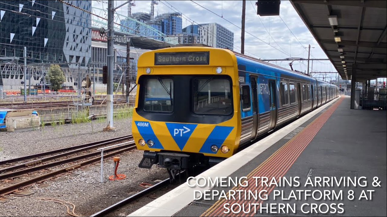 Comeng Trains Arriving & Departing Platform 8 at Southern Cross - YouTube
