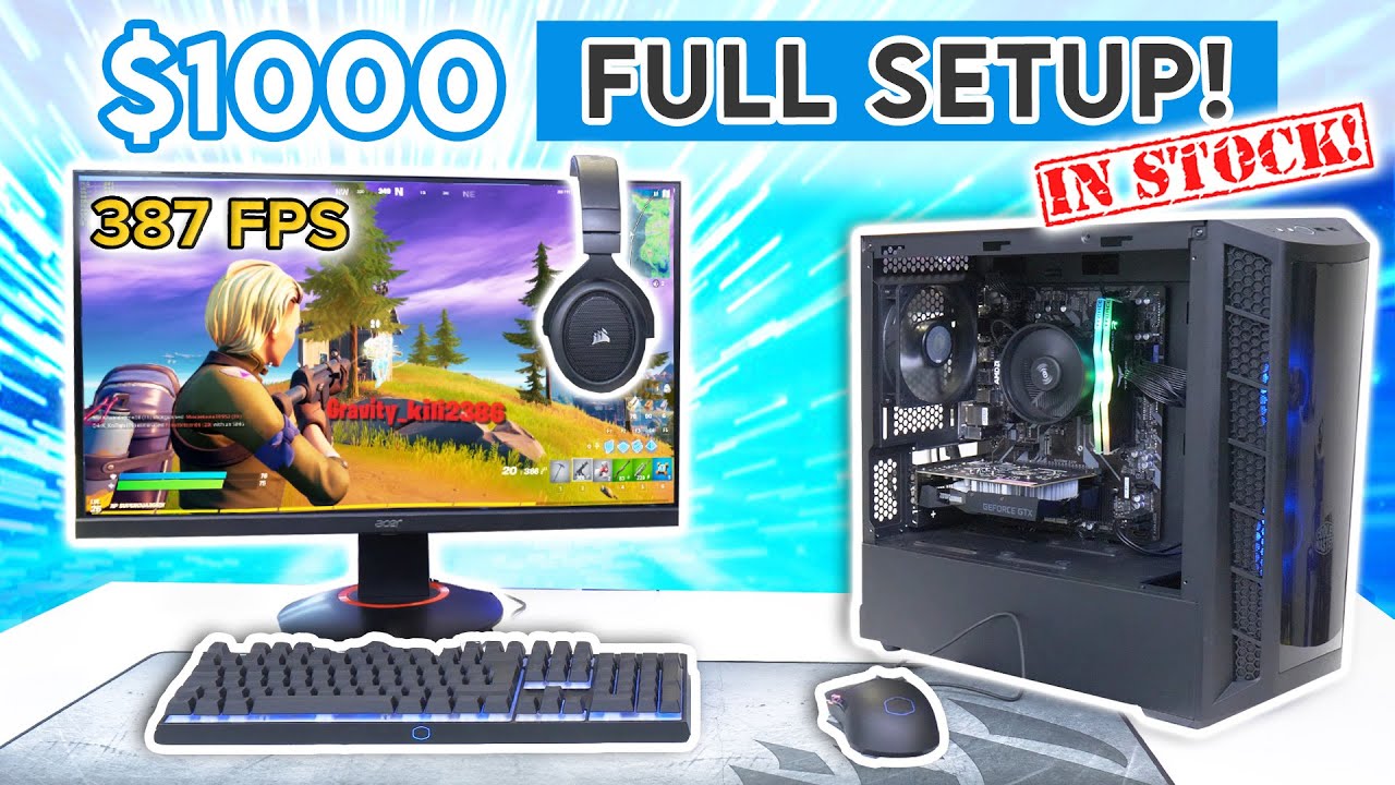 $1000 FULL Gaming Setup 2021! [Gaming PC, 165Hz Monitor & Peripherals ...