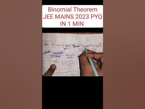 BINOMIAL THEOREM JEE MAINS 2023 PYQ - YouTube