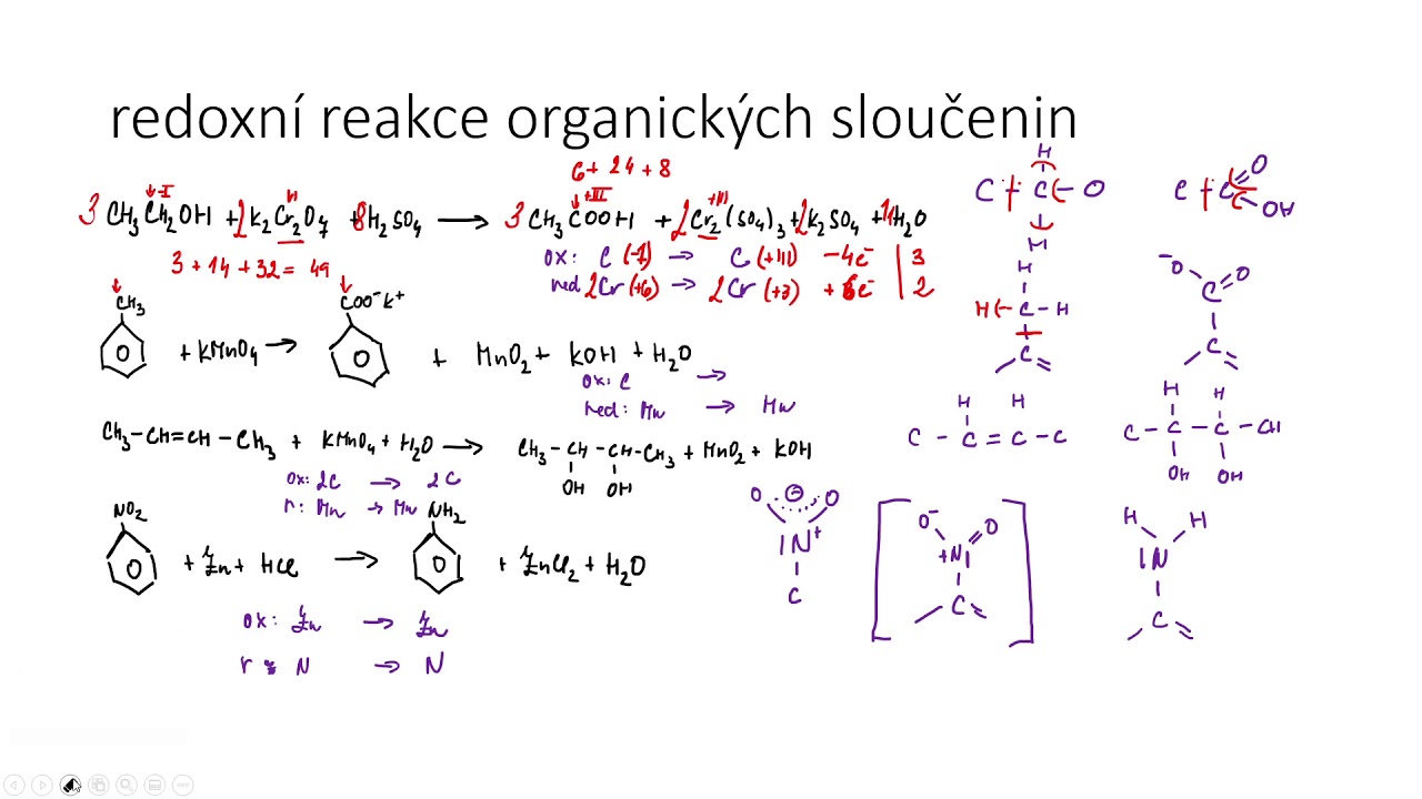 Určování oxidačních čísel v organických sloučeninách a vyčíslování ...
