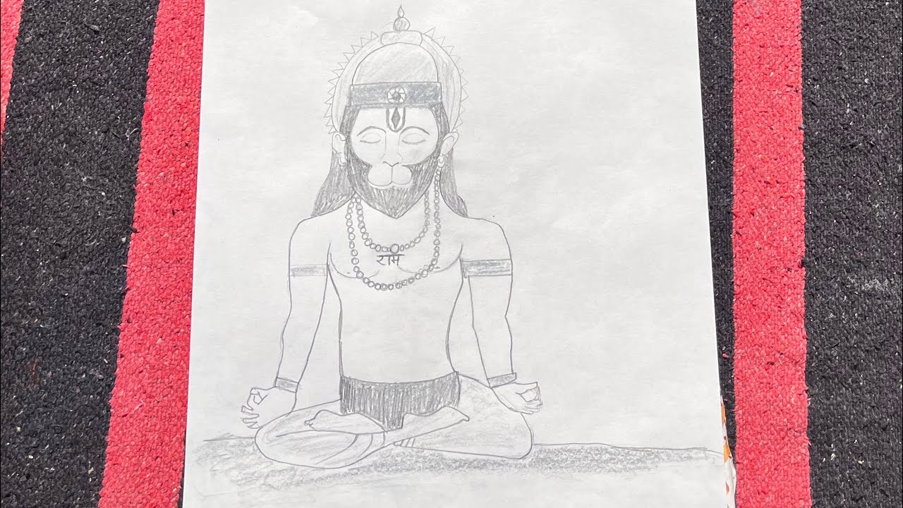 How to Draw Ram bhakt Hanuman ji full body || pencil drawing || step step Tutorial || God ...