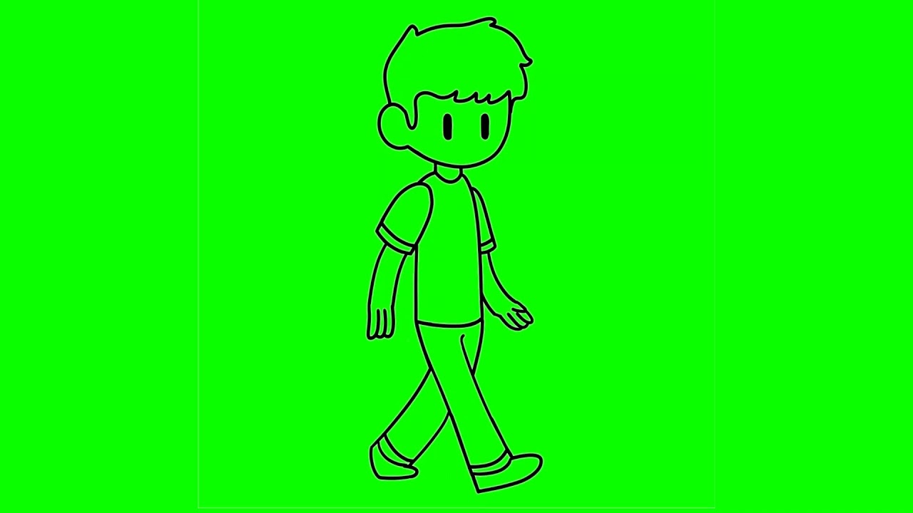 Green screen cartoon man | free | - YouTube