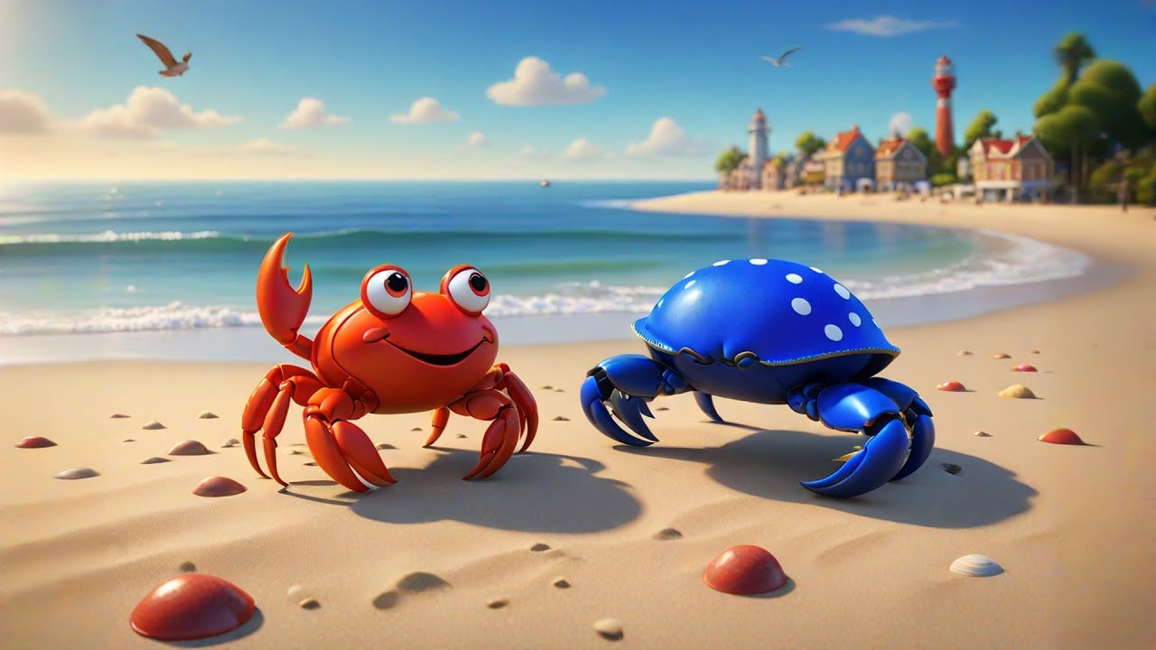 Six Little Crabs Dance in the Sand | Fun Kids Song | Nursery Rhymes and ...