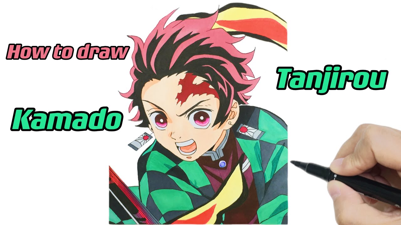 How to Draw Kamado Tanjirou (竈門炭治郎) Step by Step | Demon Slayer - Easy ...