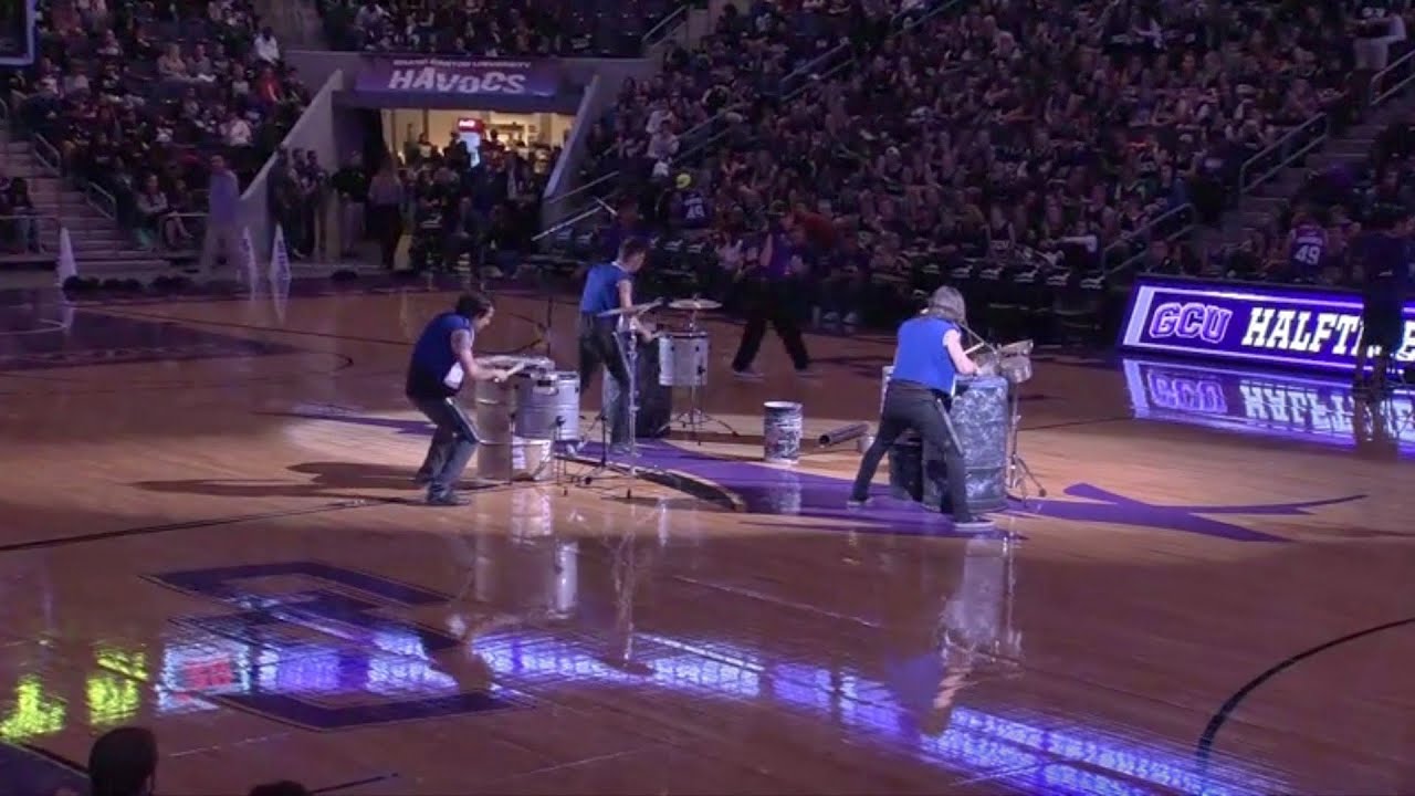 Street Drum Corps NCAA Basketball Half-time Show - YouTube