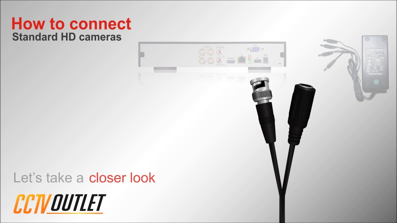 CCTVOutlet - How to connect a HD CCTV System - YouTube