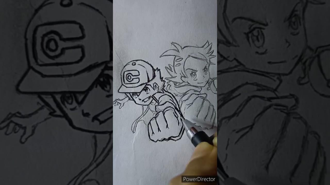 Pokemon journeys Ash and Goh drawing sketch video #shorts - YouTube