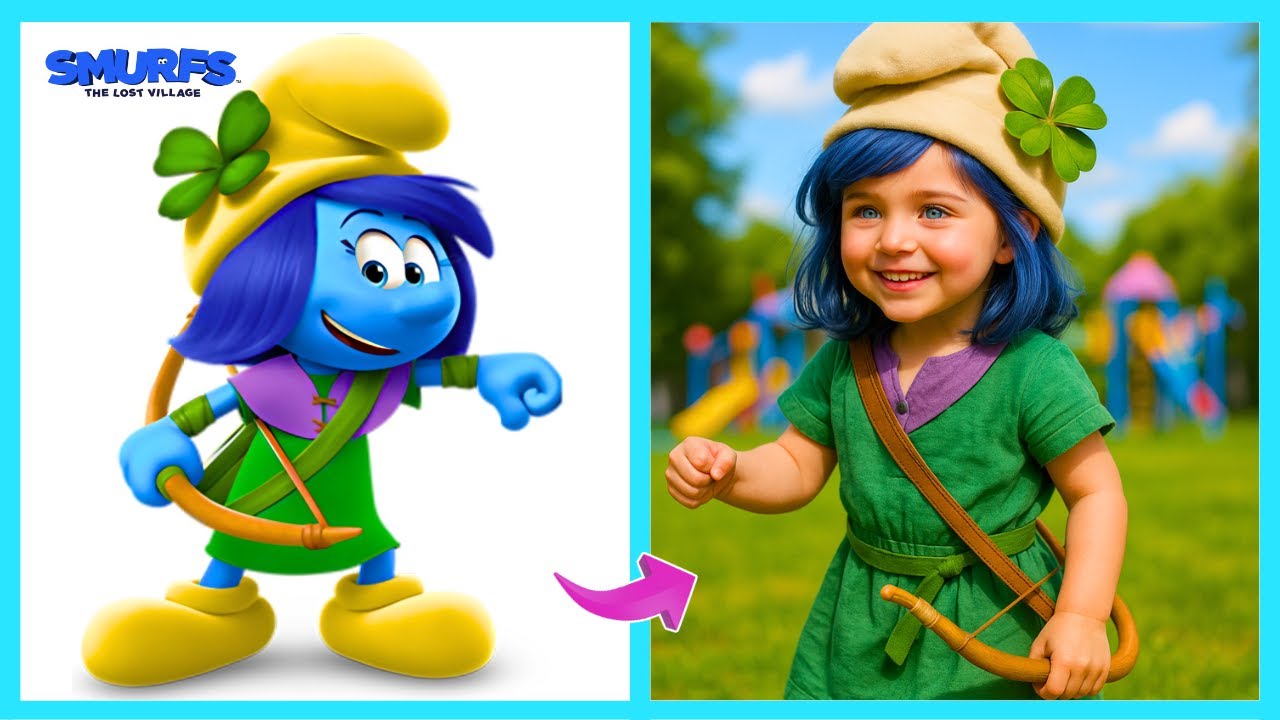 SMURFS : THE LOST VILLAGE CHARACTERS IN REAL LIFE! - YouTube