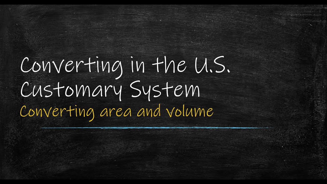 Converting area and volume in U.S. Customary system - YouTube