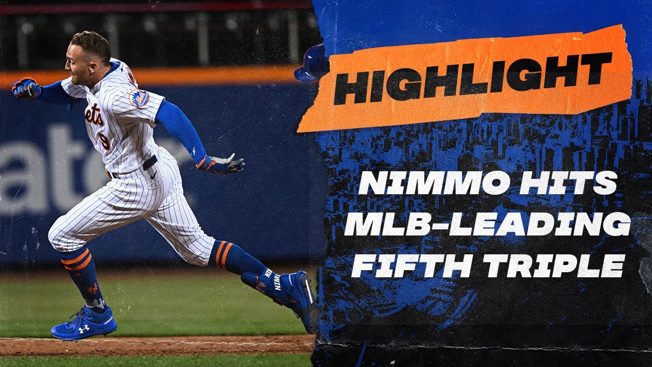 Nimmo Hits MLB-Leading Fifth Triple - YouTube