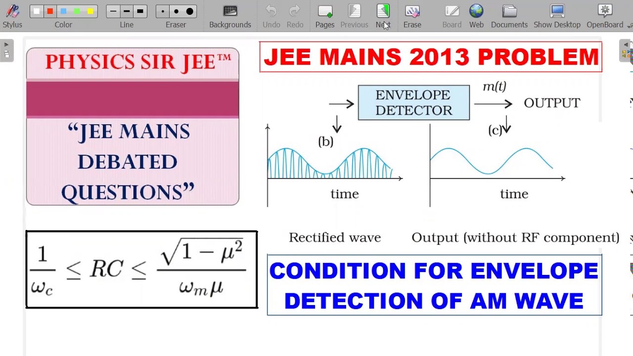 JEE MAINS DEBATED QUESTIONS 2013 OFFLINE DIODE DETECTOR ENVELOPE AM WAVE OUT OF NCERT jee-mains-debated-questions-2013-offline-diode-detector-envelope-am-wave-out-of-ncert