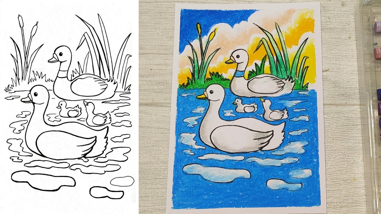 Tutorial Mewarnai Hewan Angsa yang Mudah dan Simple - YouTube
