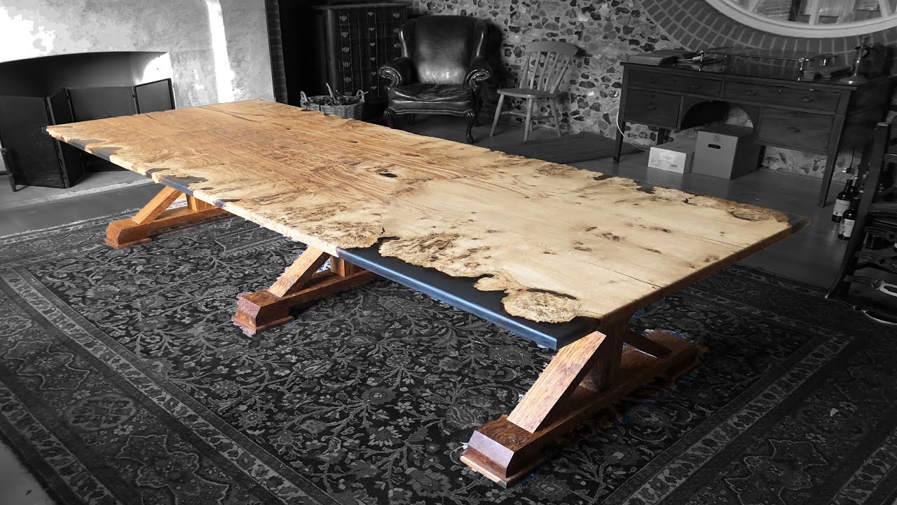 Crafting EPIC Brown Oak Farmhouse Table legs. - YouTube