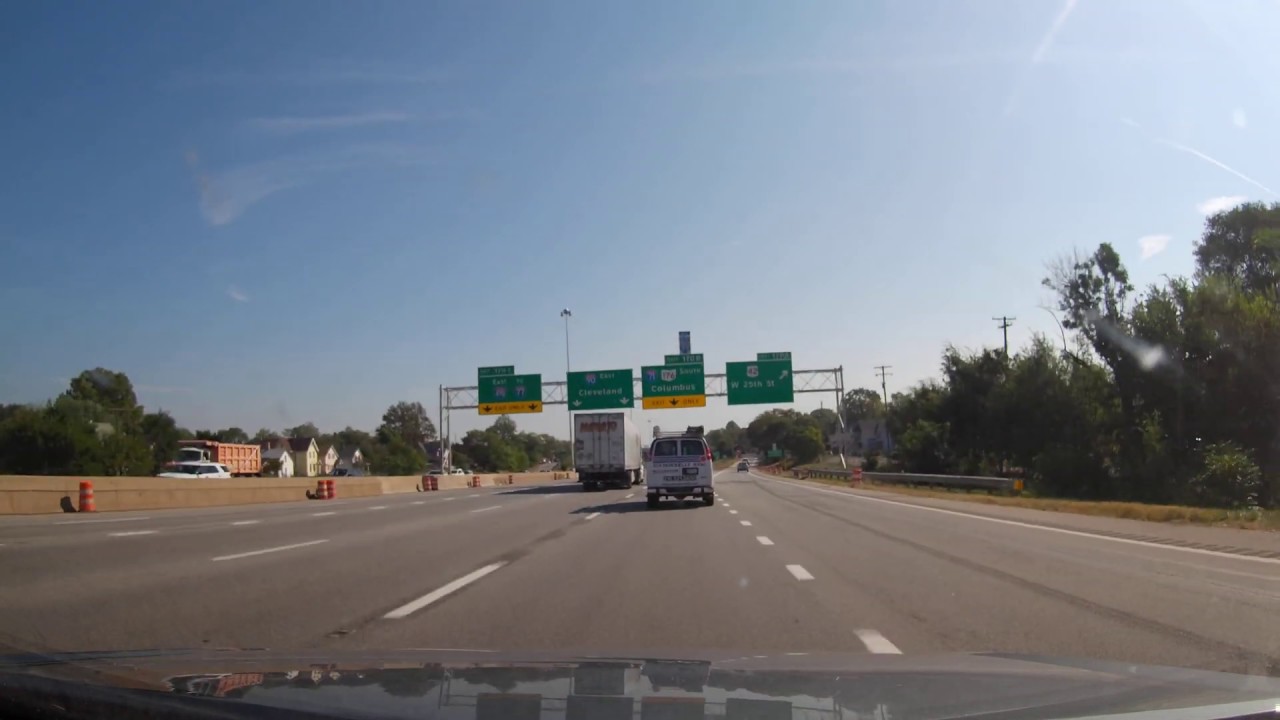 Driving through the Interstate 90 - I71 & I490 Interchange - Cleveland ...
