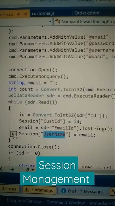 Session Management in asp.net MVC #code #ecommercewebsite #codewithND #csharp - YouTube