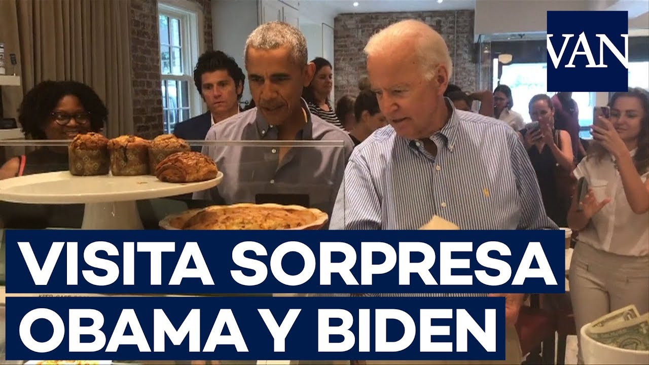 OBAMA y BIDEN sorprenden en una bakery de Washington - YouTube