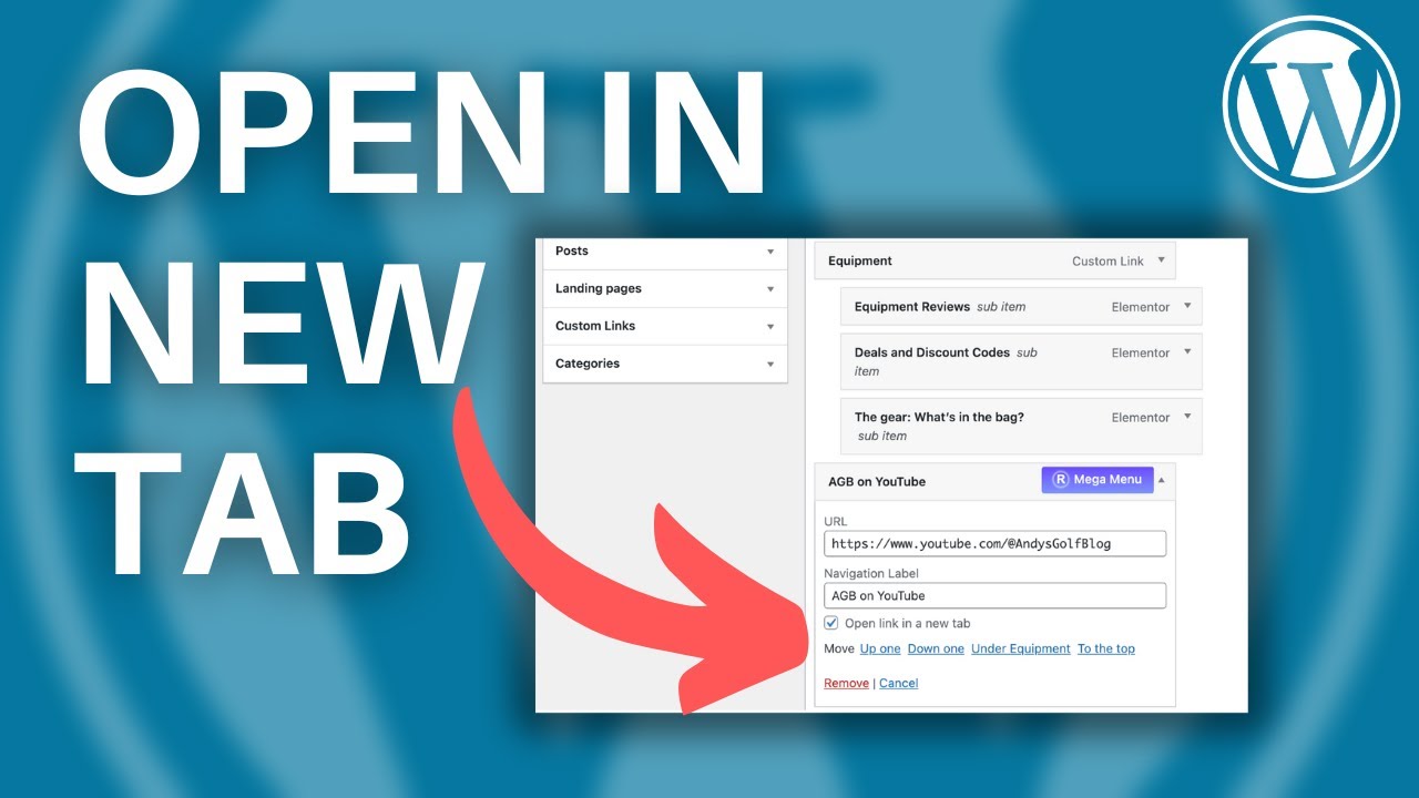How To Make A WordPress Menu Link Open In A New Tab YouTube How To Make A WordPress Menu Link Open In A New Tab YouTube