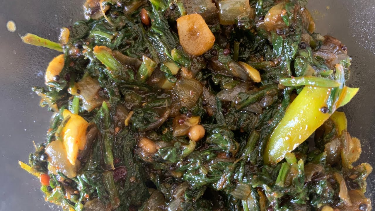 Palakura fry/Palak fry/spinach fry/palakura vepudu - YouTube