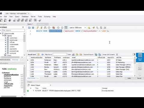 Mysql WorkBench & SQL command delete - YouTube