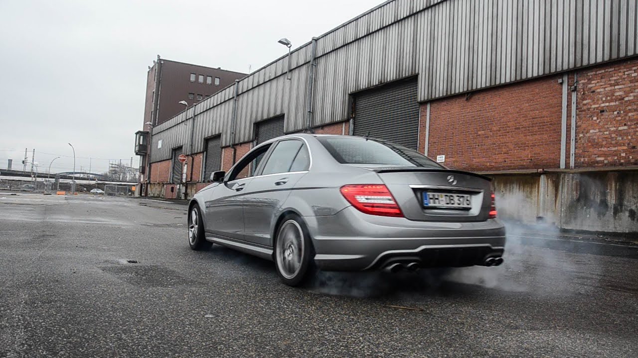 Mercedes C63 AMG Burnout - YouTube