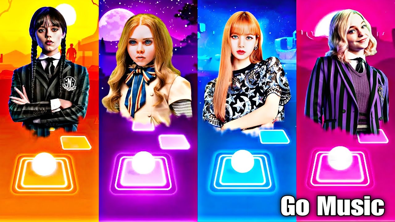 Wednesday vs Megan (M3gan) vs Lisa Money vs Enid Sinclair | Tiles Hop ...