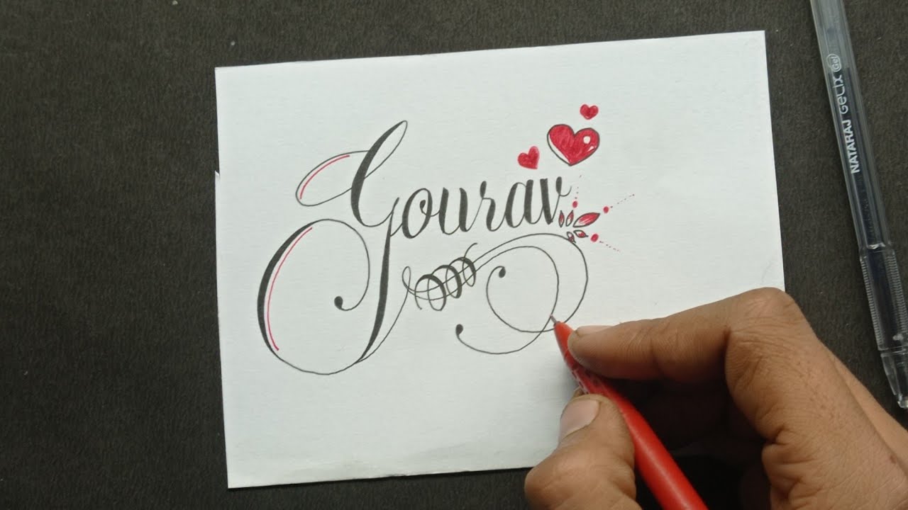 Gourav name calligraphy,(calligraphy writer's) - YouTube
