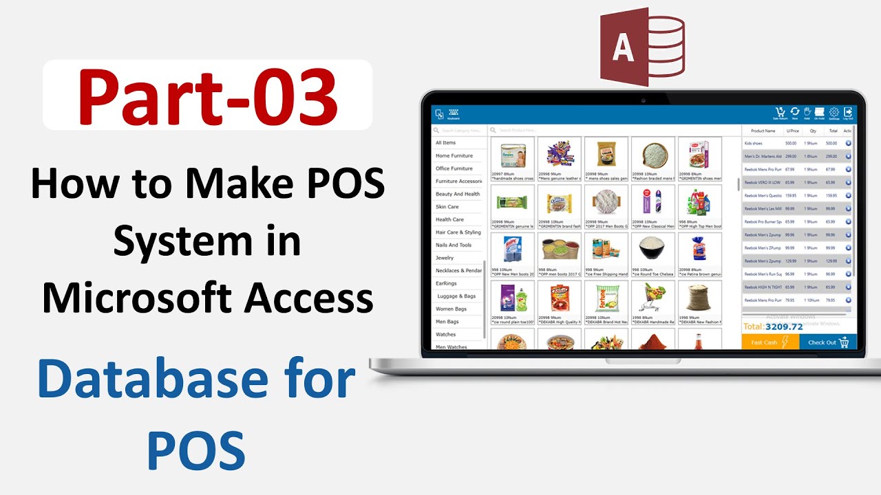 How to Make POS in Microsoft Access Part 03 | Database for POS - YouTube