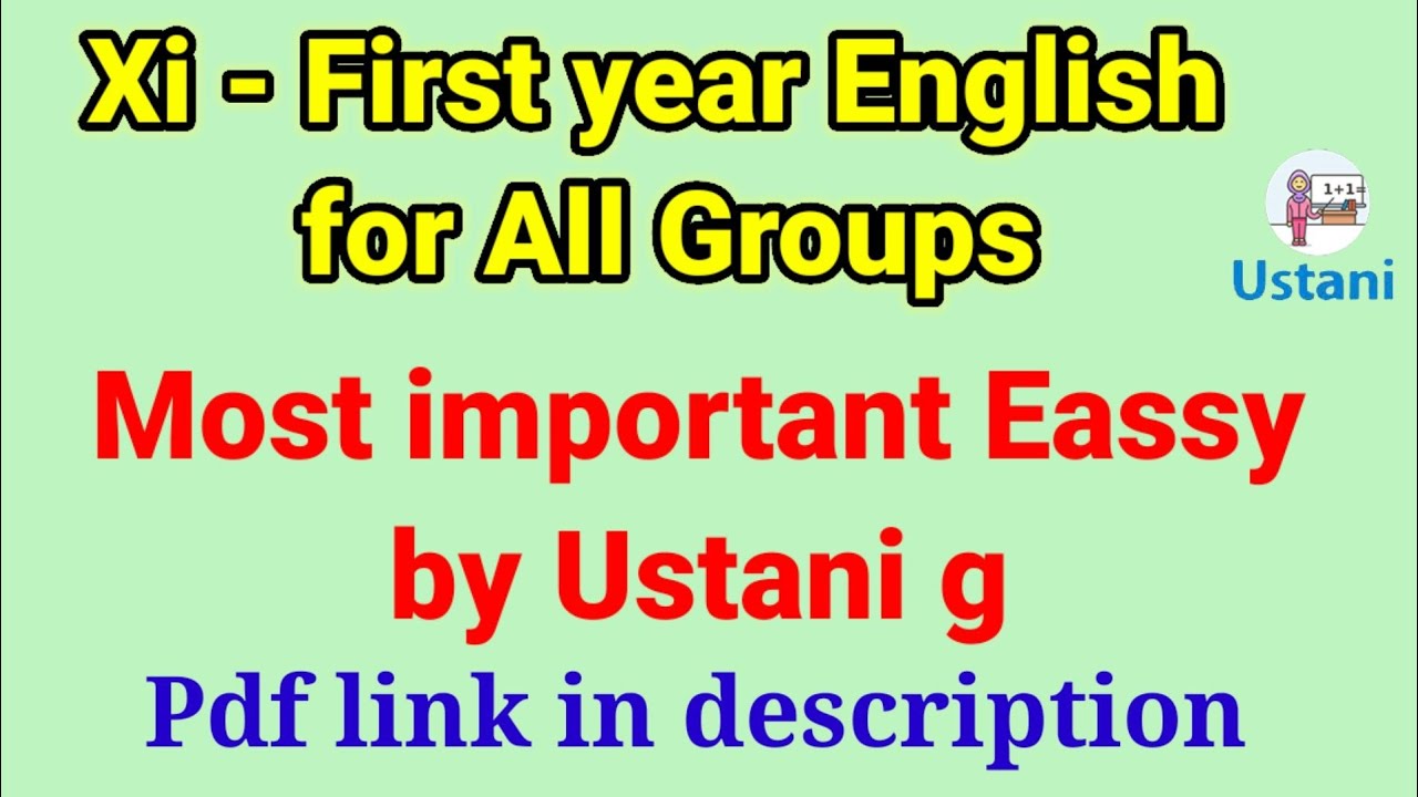 Xi- First year English Most Important Eassy pdf link in description by ...
