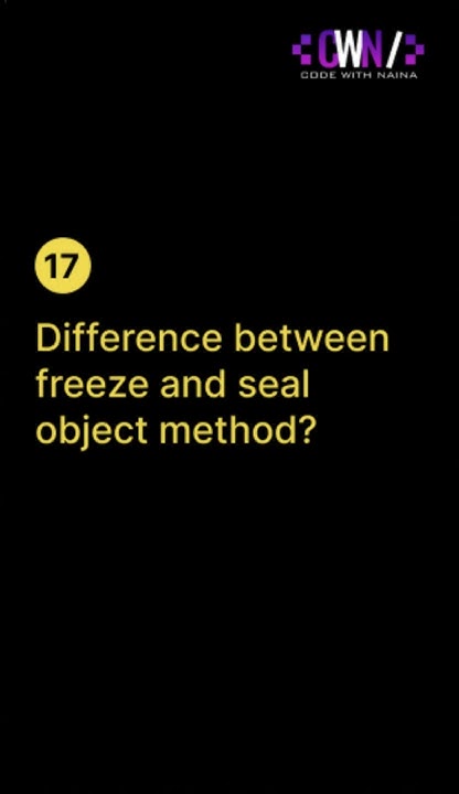 freeze and seal object method in js | #trending #viralvideo #coding #development #interview ...