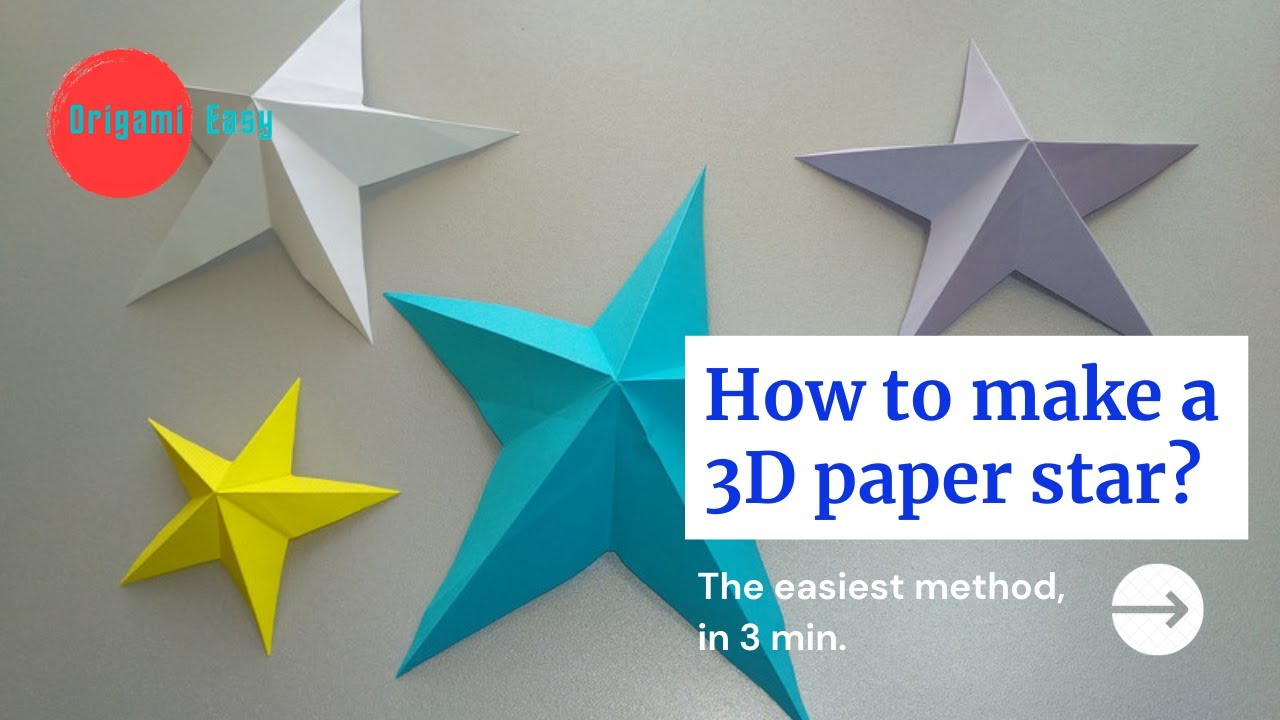 How to make a 3D paper star. Origami easy. - YouTube