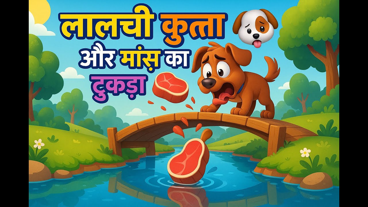 लालची कुत्ता और मांस का टुकड़ा | The Greedy Dog and the Piece of Meat ...