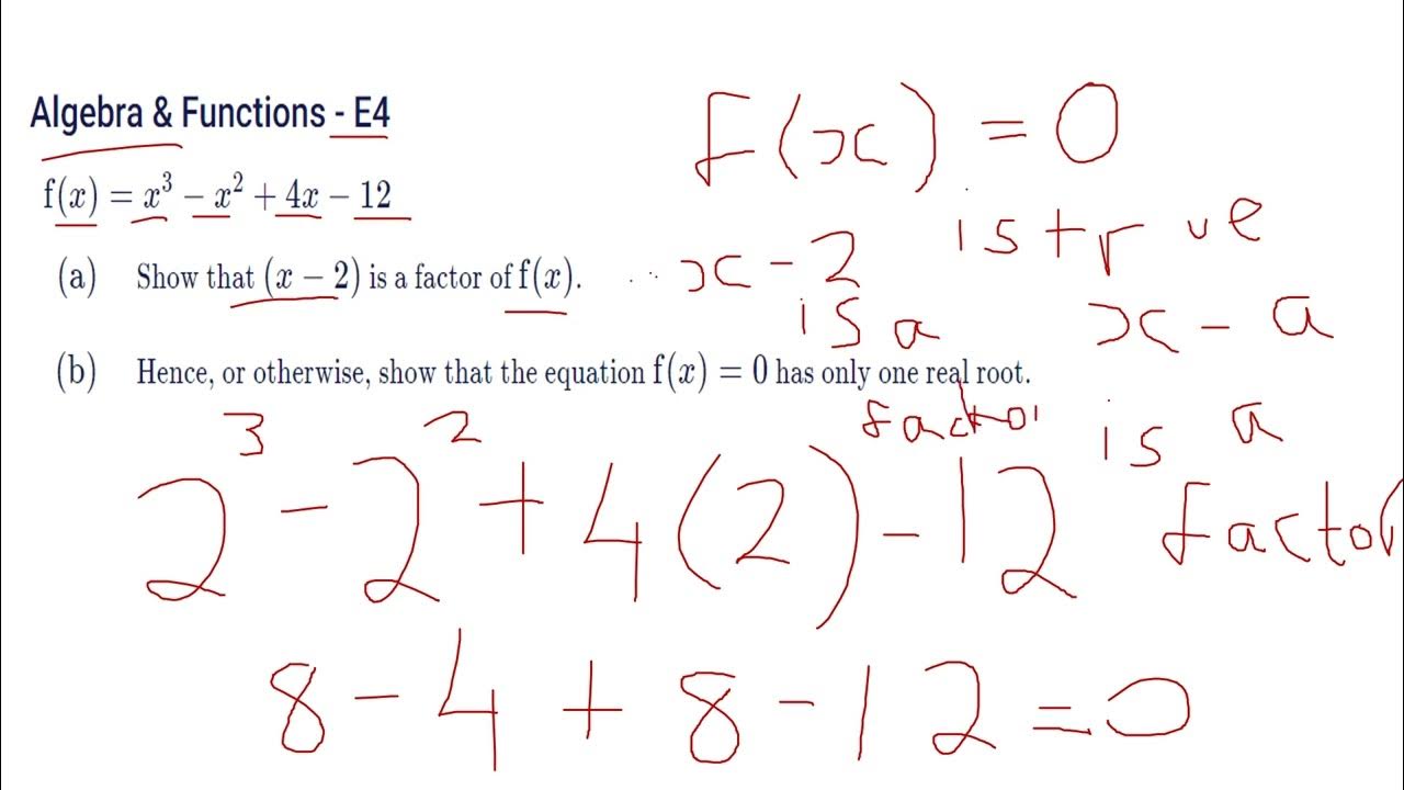 A Level Math AS Pure Maths Factor Theorem Exam Style Question AQA ...