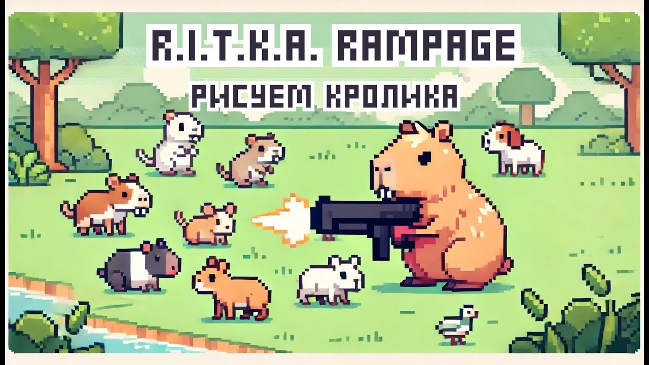 Таймлапс, рисую кролика в стиле Pixel Art R.I.T.K.A. Rampage #2 - YouTube