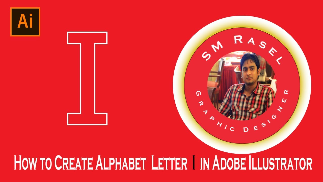 How to Create Alphabet Letter I | Adobe Illustrator Tutorial - YouTube