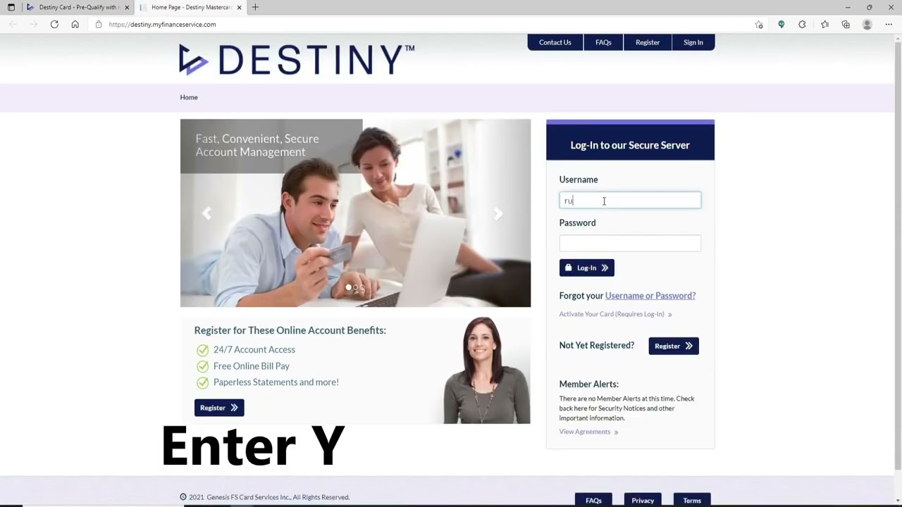 How To Login Destiny Credit Card Account. Watch Step By Step Sign In ...