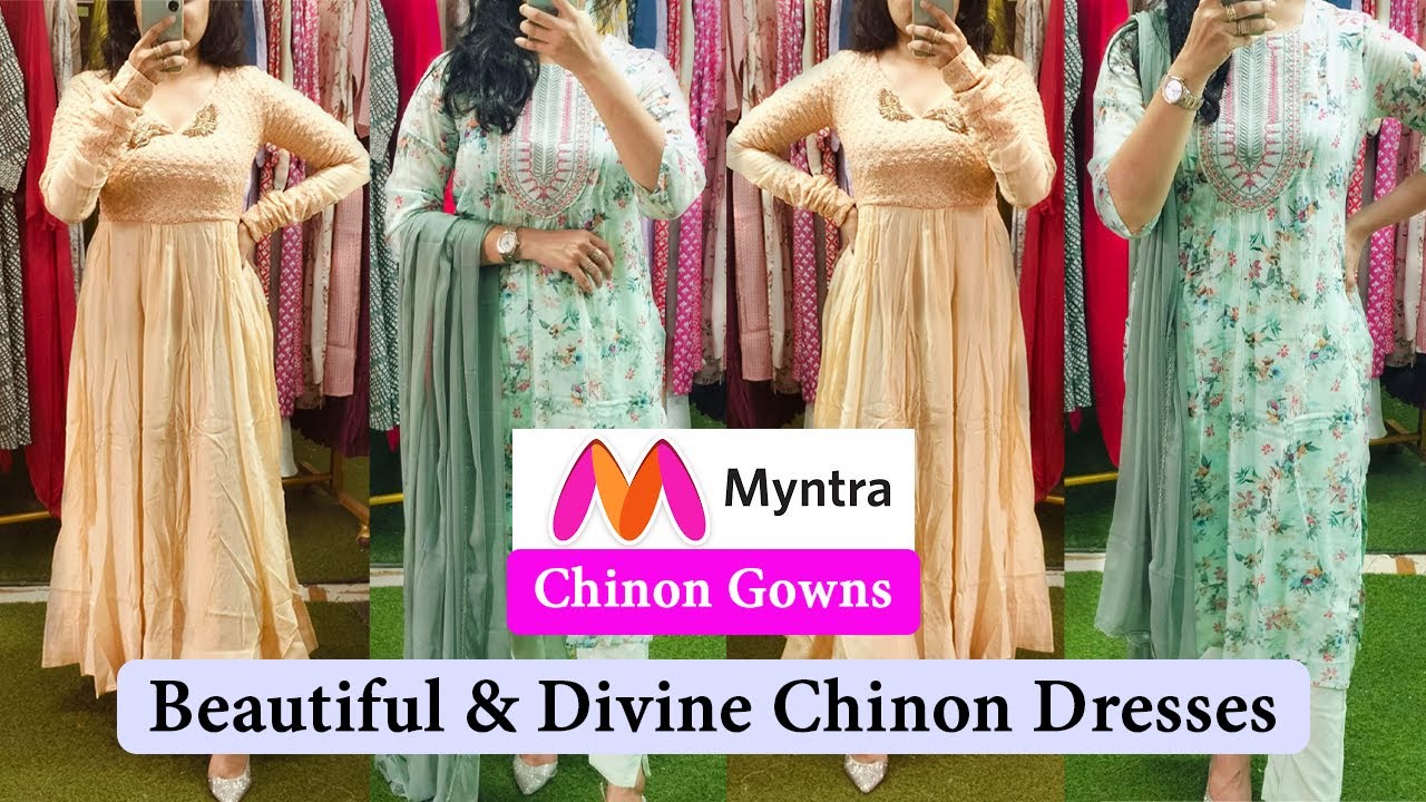 Beautiful & Divine Chinon Dresses, Chinon Gowns || Pure Chinon Dresses ...