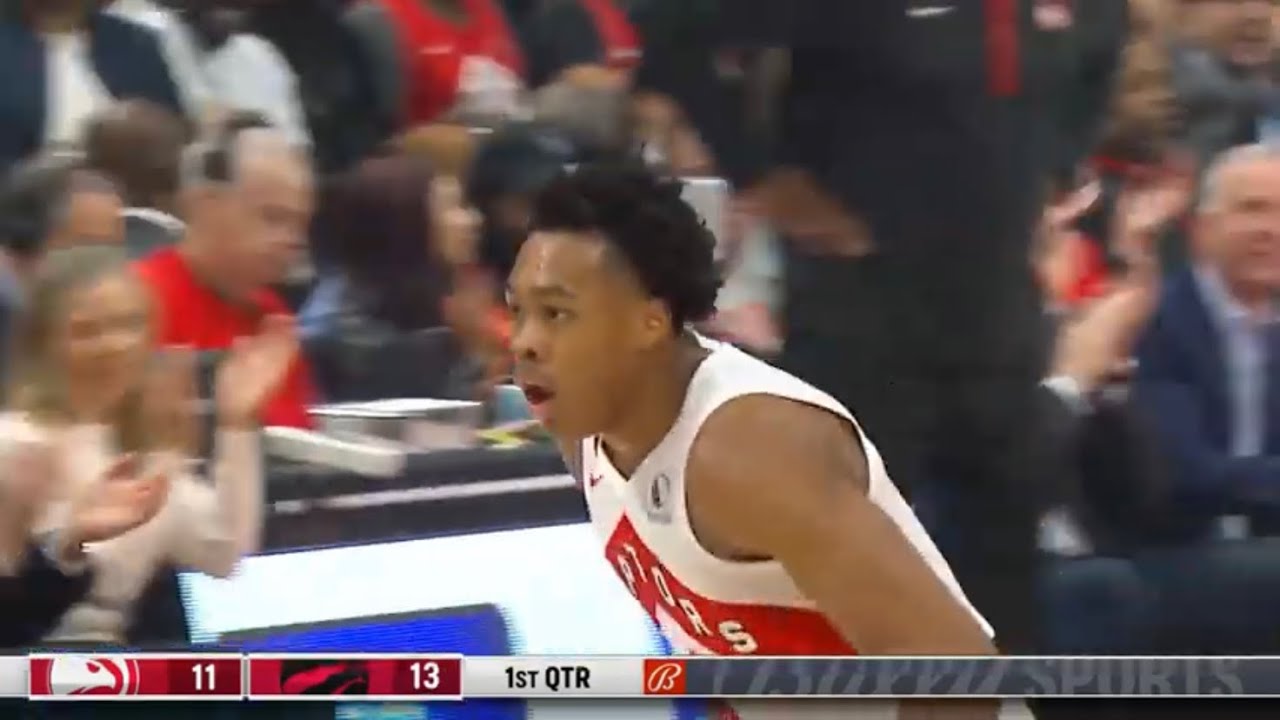 Scottie Barnes on fire from 3! Hits three 3's in a row! - YouTube