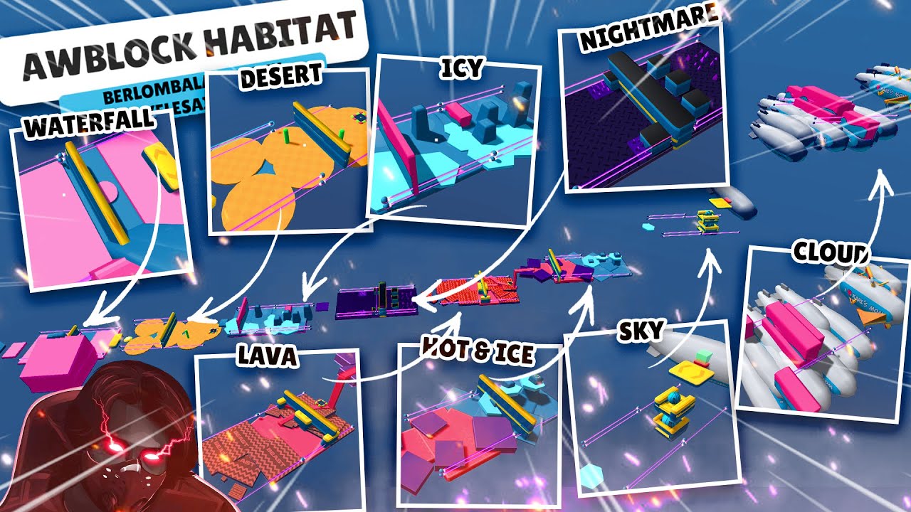 NEW MAP BLOCK DASH MODE HABITAT ADVENTURE, HARD MECHANIC MAP! - Stumble Guys - YouTube