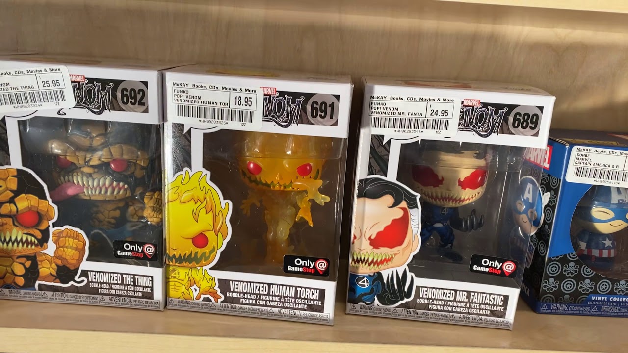 Venomized the thing,invisible girl,mr fantastic , human torch Funko pop ...
