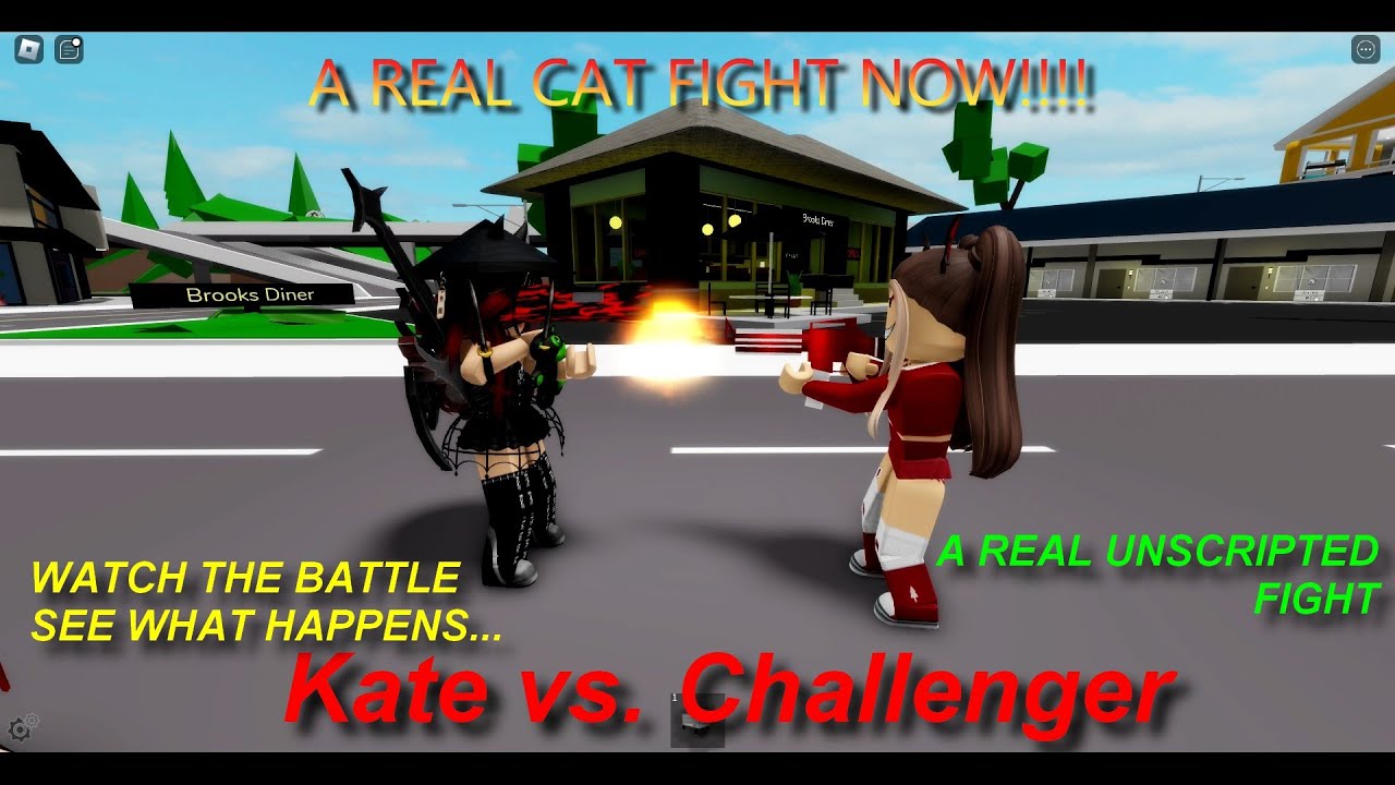 CAT FIGHT between Kate and Challenger in Brookhaven RP (Roblox) - YouTube