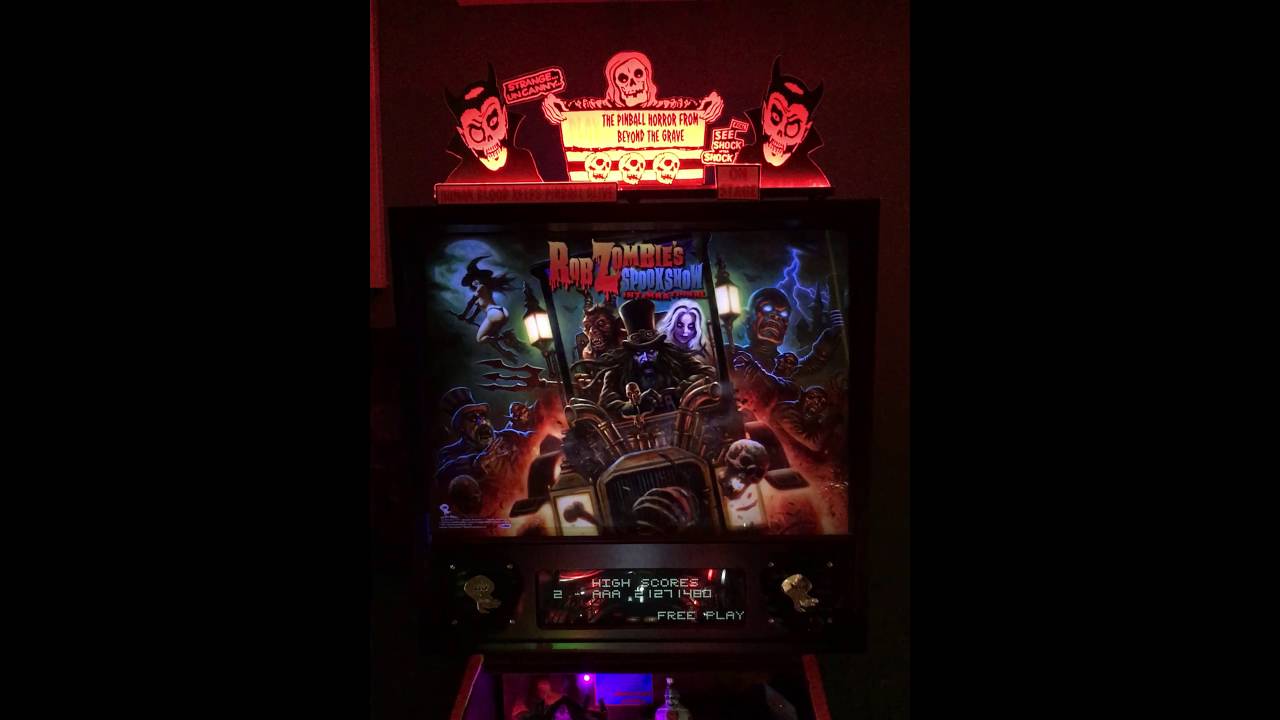 Rob Zombie Pinball Topper by Laseriffic Color change Demo - YouTube