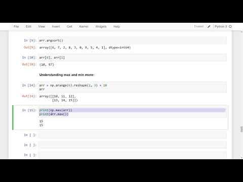 08 - How to use max, min, argmax, argmin, argsort, maximum, minimum functions | NumPy | English ...