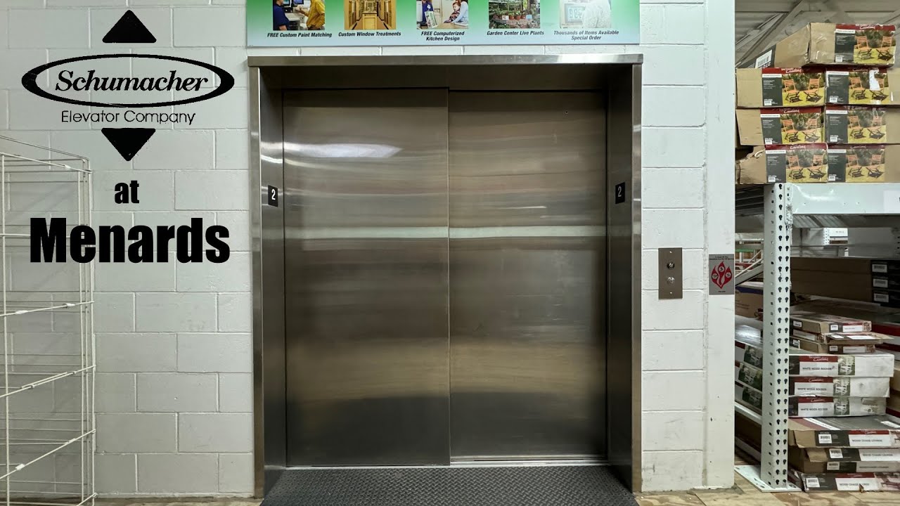 Schumacher Hydraulic Elevator at Menards in Rheinlander, WI - YouTube