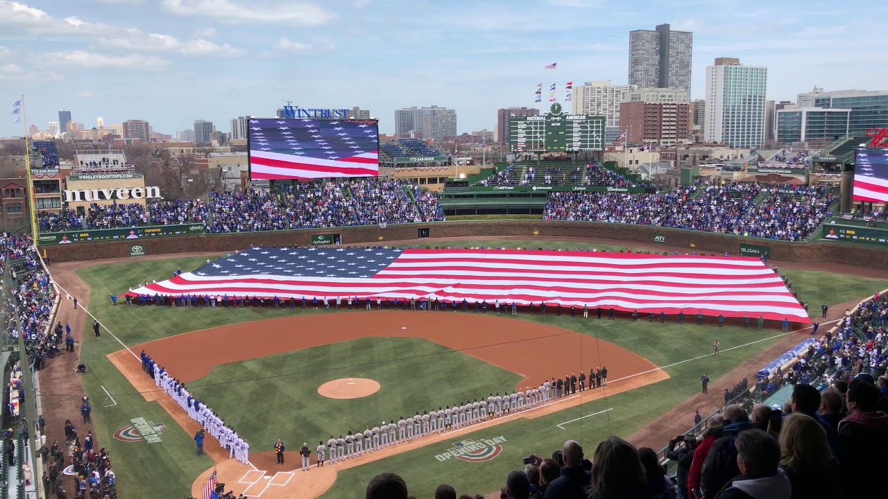 National Anthem: Chicago Cubs Home Opener Wrigley Field 2018-04-10 vs ...