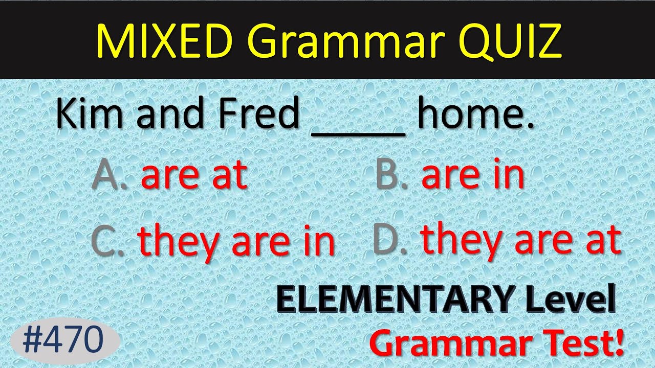 Entry level Questions | Simple English Test | Must study grammar ...